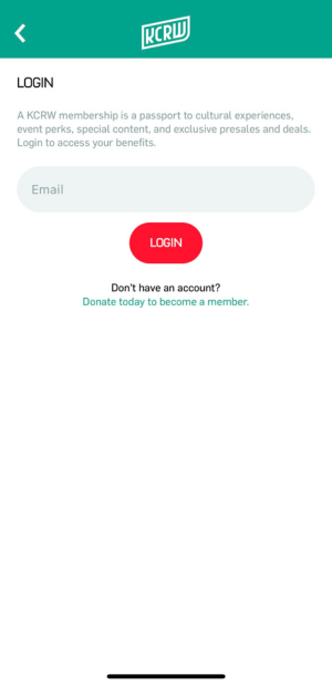 How do I access my digital member card in the KCRW app?